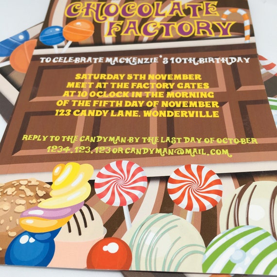 Editable & Printable Chocolate Factory/Candy Party Invitation Template ...