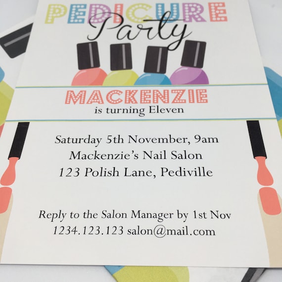 Editable & Printable Nail Salon/Manicure Pedicure Party Invitation ...