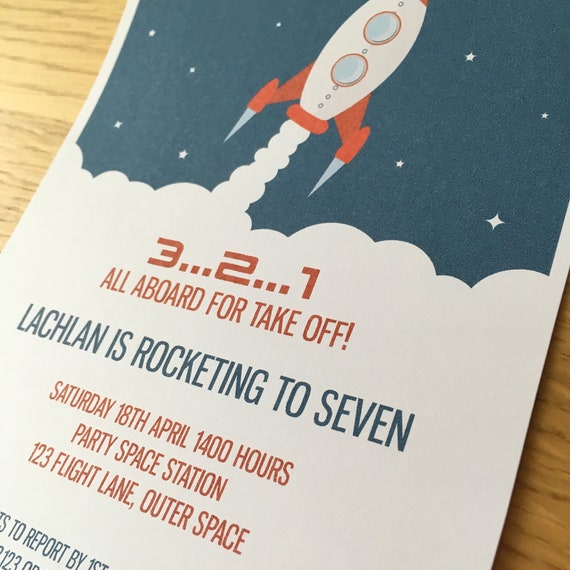 Editable & Printable Space Rocket/Astronaut Party Invitation Template ...