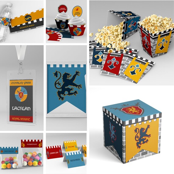 Editable & Printable Medieval Knight Party Decor Value Pack, 20 pcs ...