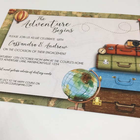Editable & Printable Adventure Travel Party Invitation Template, 5x7in ...