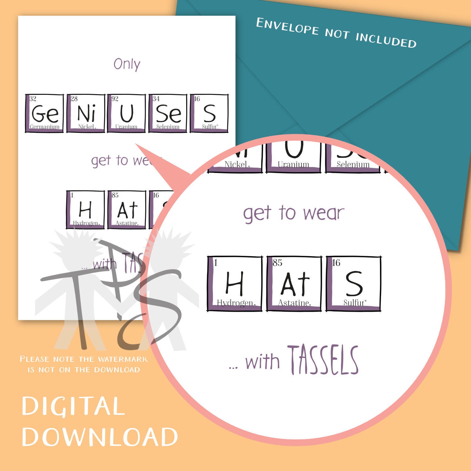 Printable Card for Graduate Periodic Table Science Graduation Card ...