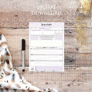 Printable Scene Creator for Writers Downloadable Scene Template Develop ...