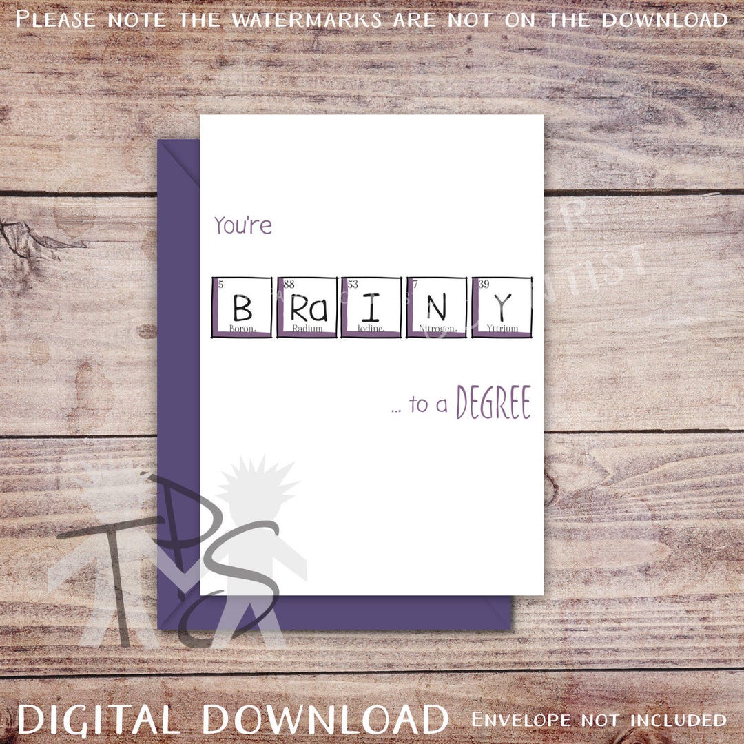 Printable Graduation Card Periodic Table Science Graduation Card ...