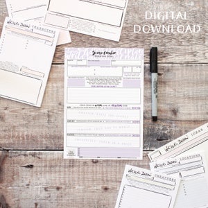 Printable Scene Creator for Writers Downloadable Scene Template Develop ...