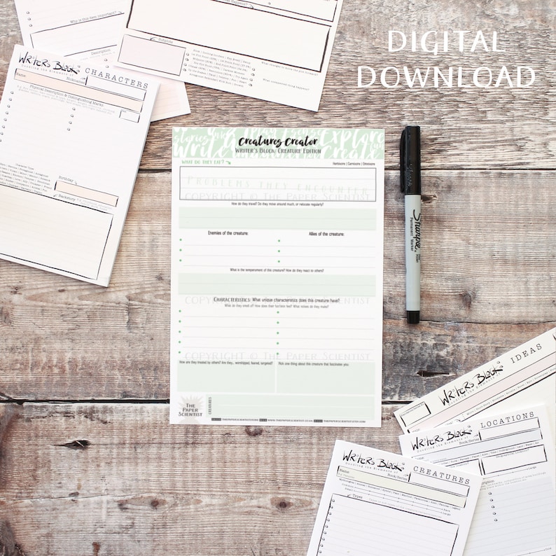 Printable Creatures Creator for Writers | Downloadable | Creature ...