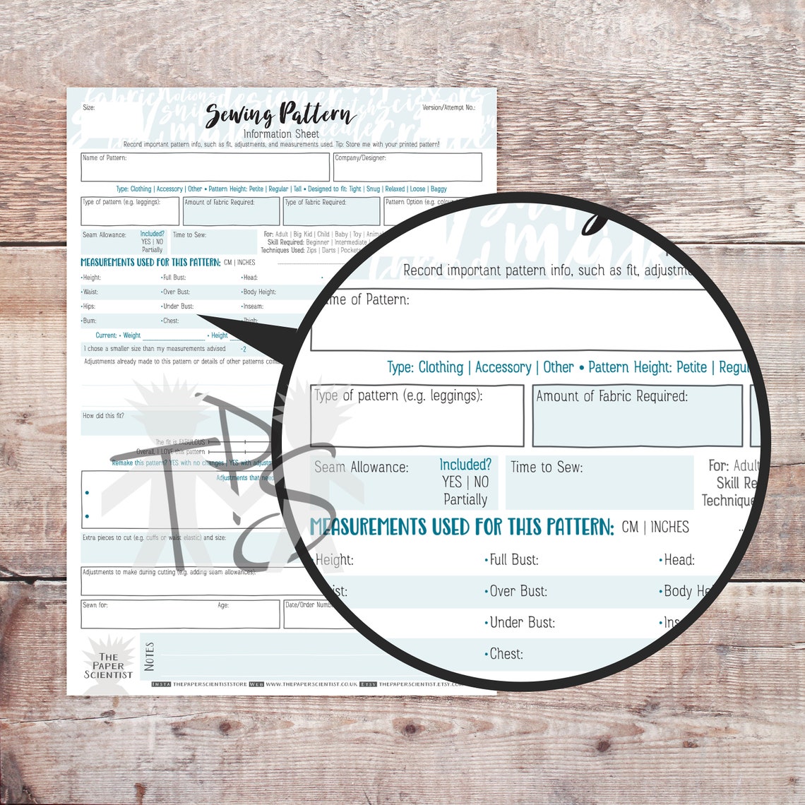 Sewing Pattern Information Worksheet | Sewing Garments | Sew a Pattern ...