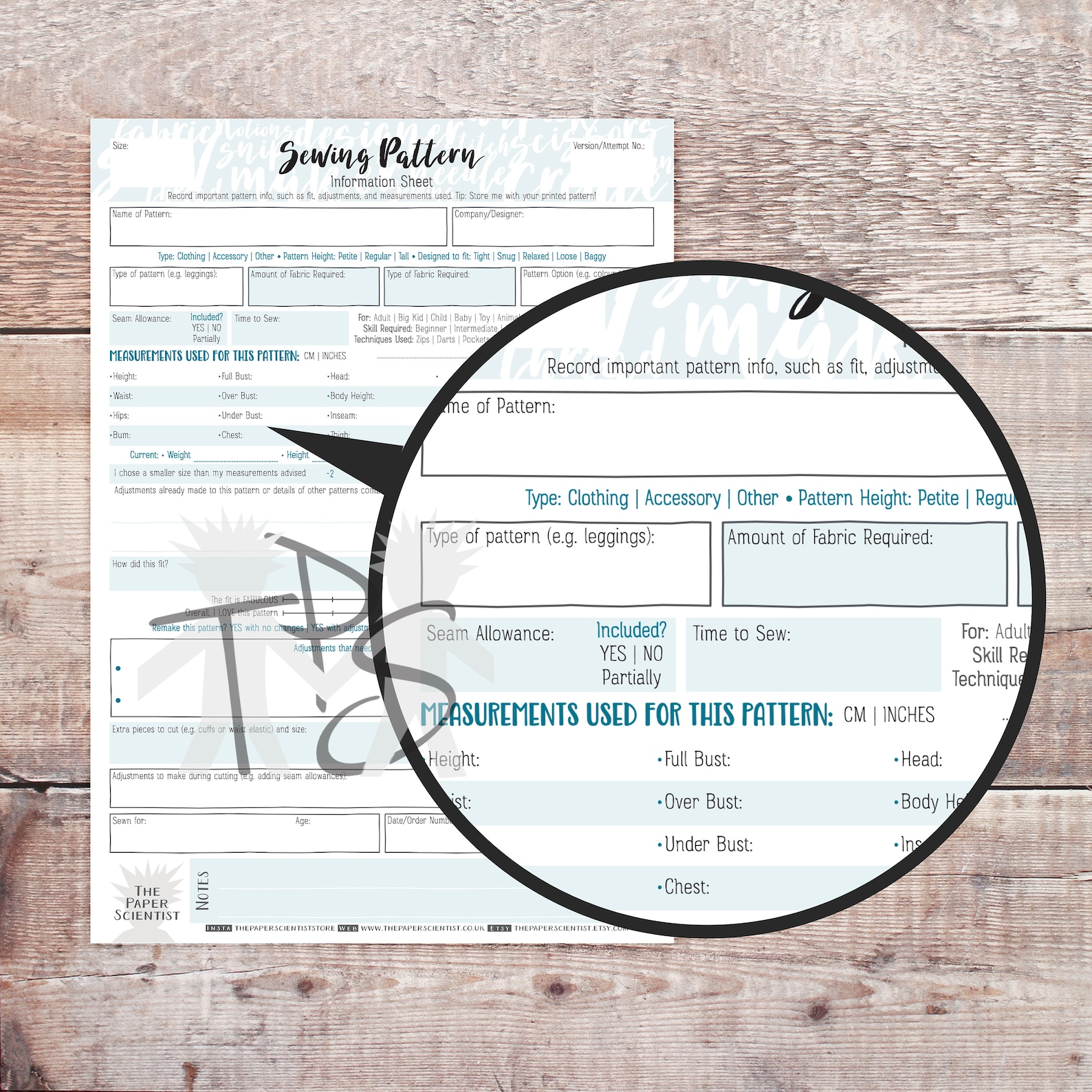 Sewing Pattern Information Worksheet | Sewing Garments | Sew a Pattern ...
