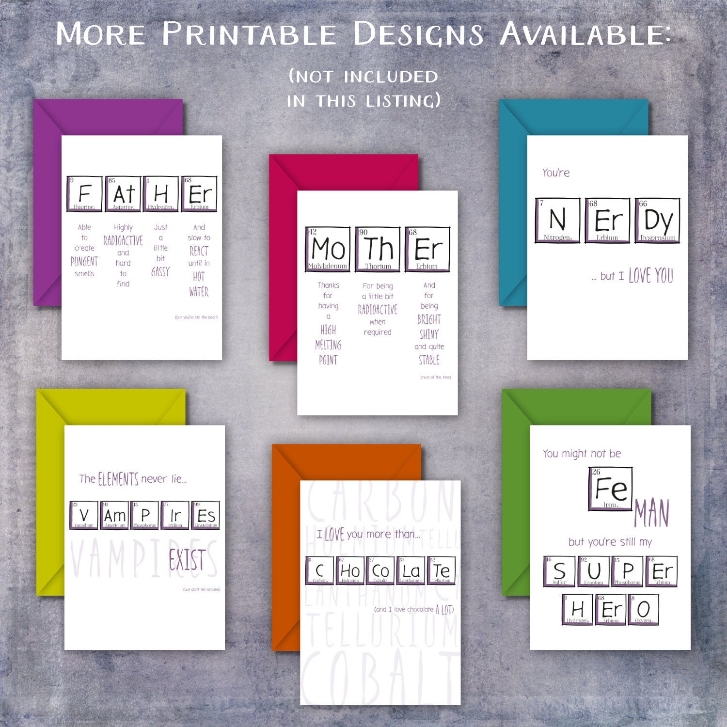 Printable Mother's Day Card Greetings Card Periodic Table for Her ...