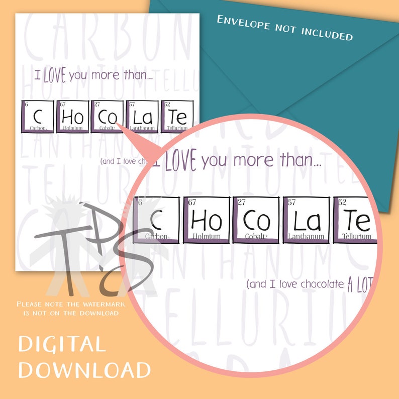 Printable Valentine's Day Card Greetings Card Periodic | Etsy