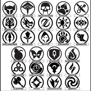 Guild Wars 2 Profession & Elite Specialization Icon Decal | Etsy