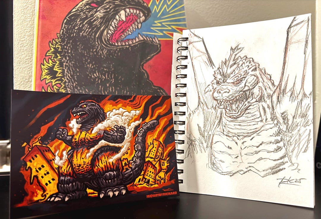 Kaiju Print & Sketch Bundle 5x7 (ONE SKETCH PERHOUSEHOLD) - Etsy