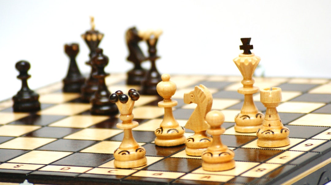 Wooden Chess Set, Wooden Fired Chess Board With Carved Pieces, Lime ...