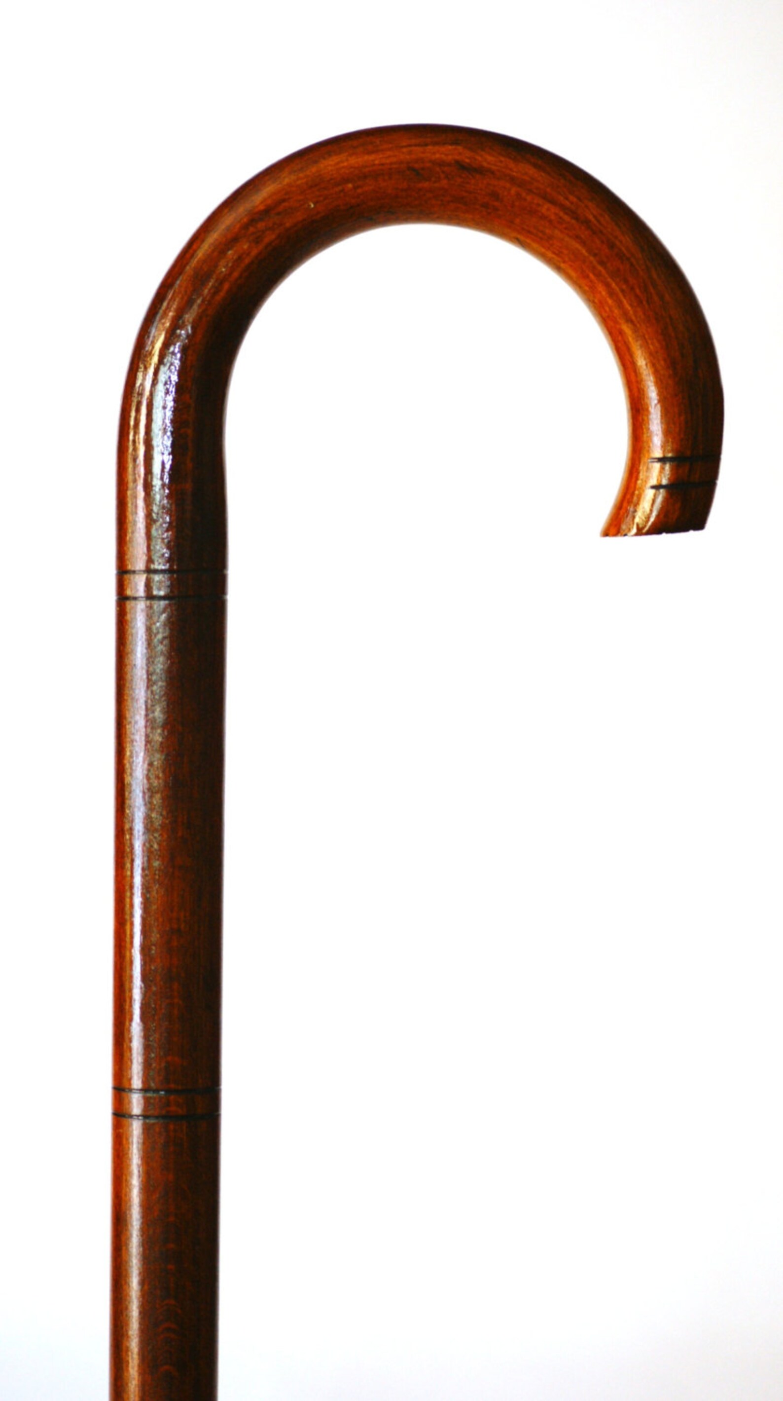 Wooden Classic Cane Bent Elegant Walking Stick Noble Brown | Etsy