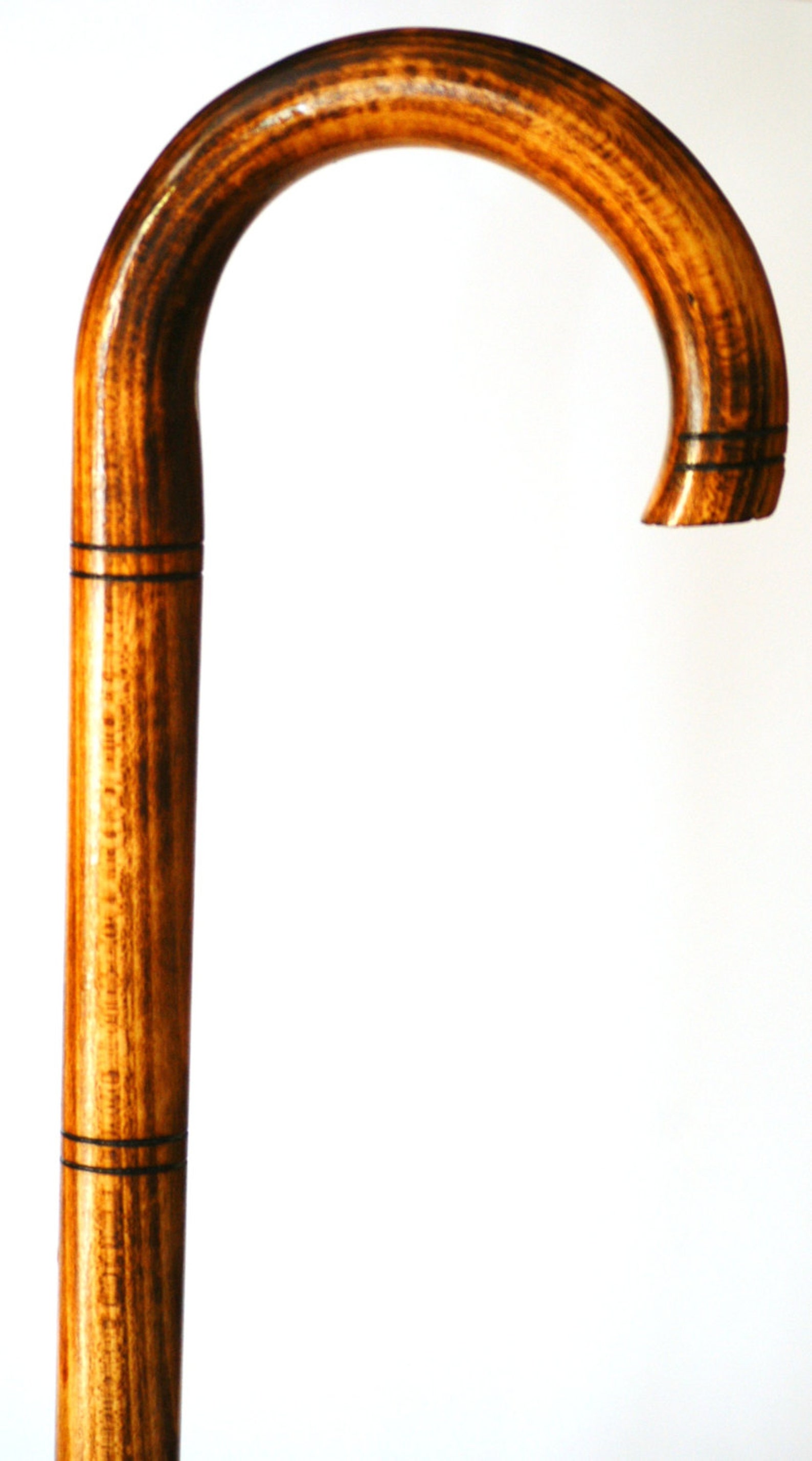 Wooden Classic Cane Bent Elegant Walking Stick Natural Fired | Etsy