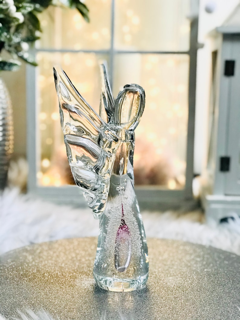 Crystal Girl Angel Sculpture Glass Angel Figurine Glass - Etsy