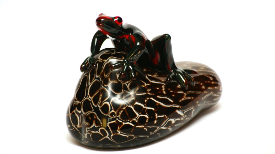 Big Frog Glass Sculpture Home Decor Glass Figurine Frog on - Etsy