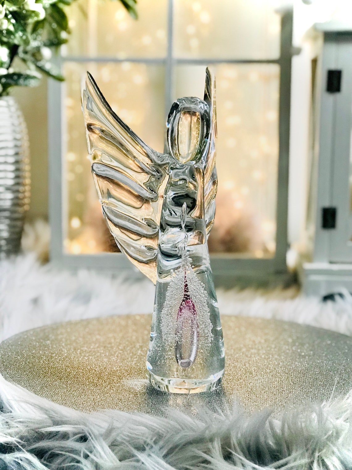 Crystal Girl Angel Sculpture Glass Angel Figurine Glass - Etsy