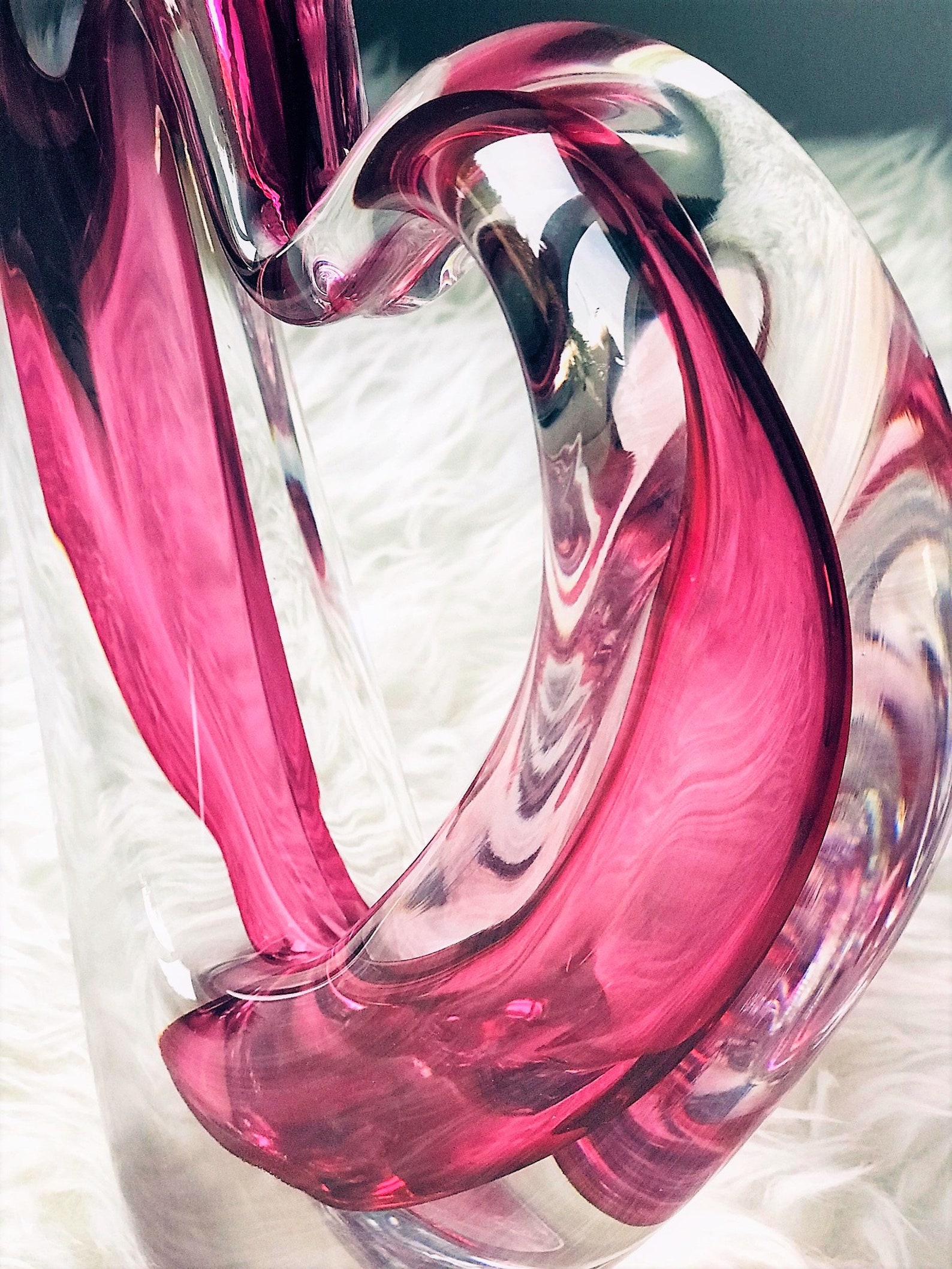 Big Crystal Rubin Glass Heart Sculpture Pink Heart Glass - Etsy