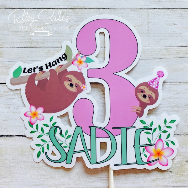 Sloth Cake Topper Birthday - Etsy