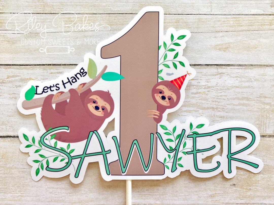 Sloth Cake Topper, Sloth Birthday - Etsy