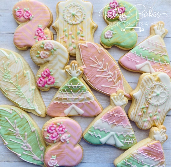 Boho Cookies, Boho Baby Shower by Riley Bakes | Catch My Party