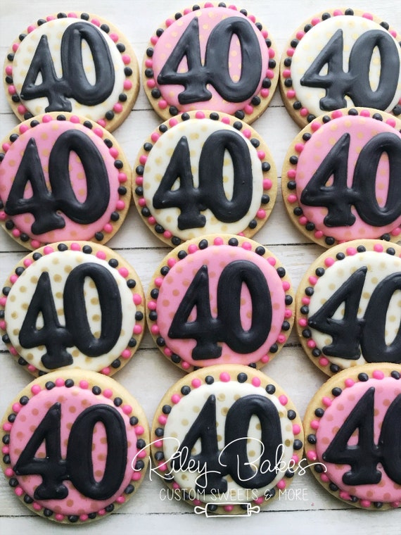 Milestone Birthday Cookies Fabulous at 40 - Etsy