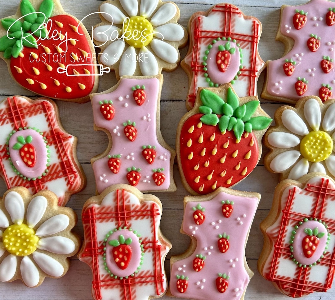 Berry Sweet Birthday, Strawberry Cookies - Etsy
