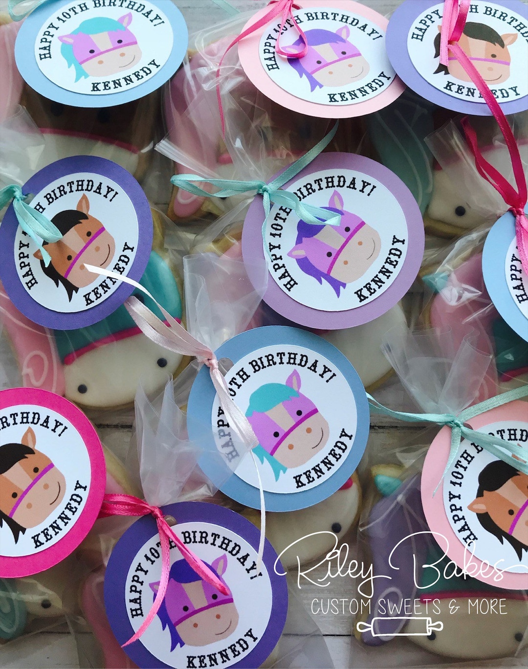 Pony Party Favor Tags, Pony Party Decorations, Hose Shoe Tags, Set of ...