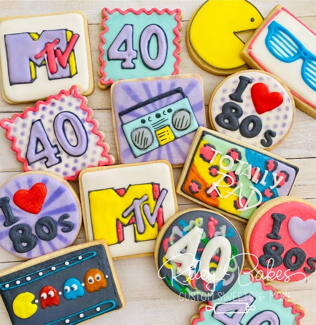 80s Theme Cookies, I Love the 80s Party - Etsy