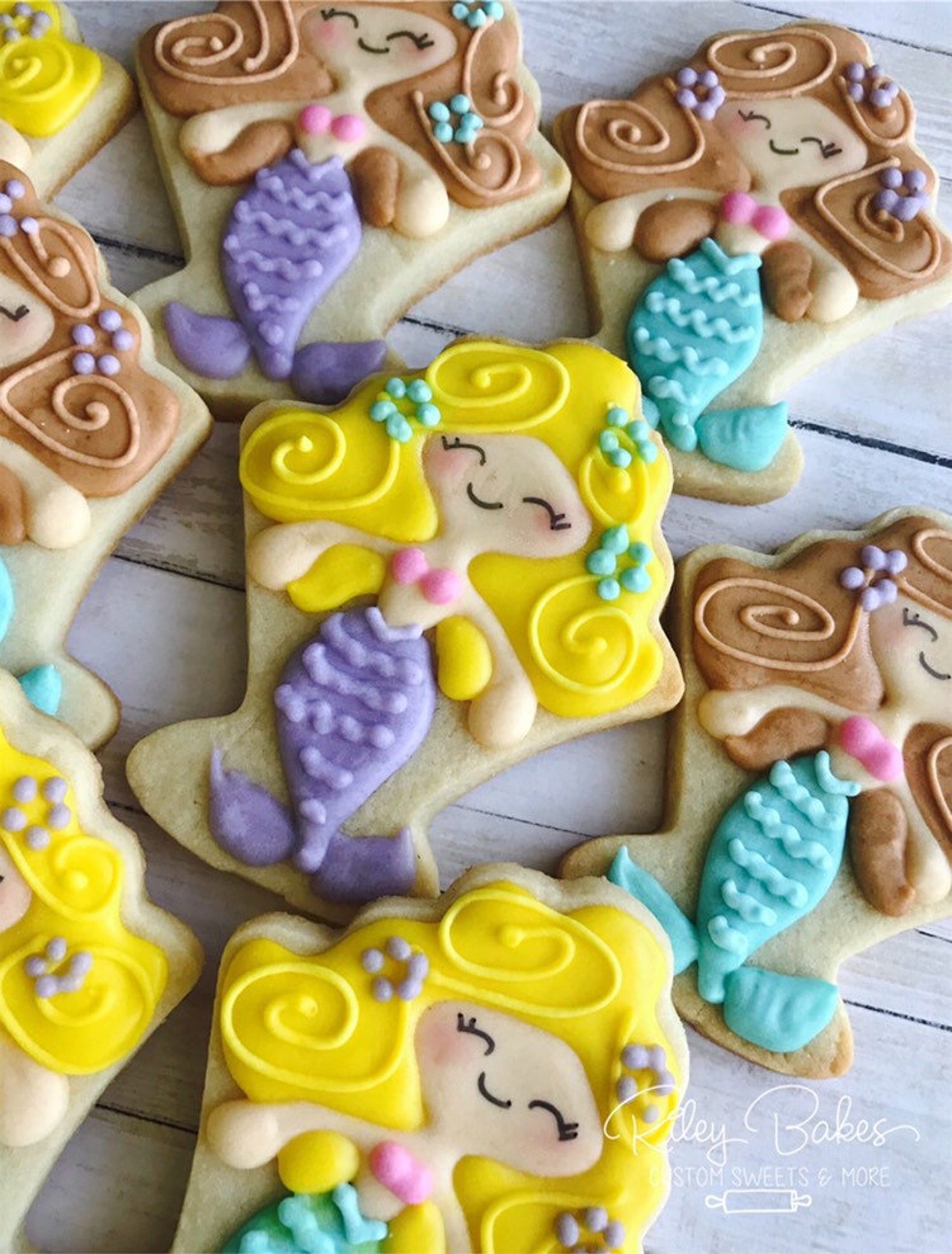 Mermaid Cookies, Mermaid Birthday - Etsy