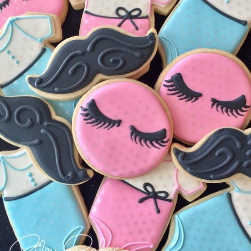 Stashes or Lashes Cookies Gender Reveal Party - Etsy