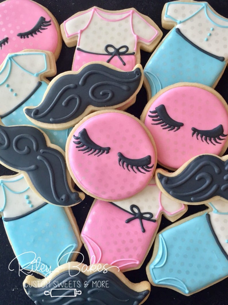 Stashes or Lashes Cookies, Gender Reveal Party - Etsy