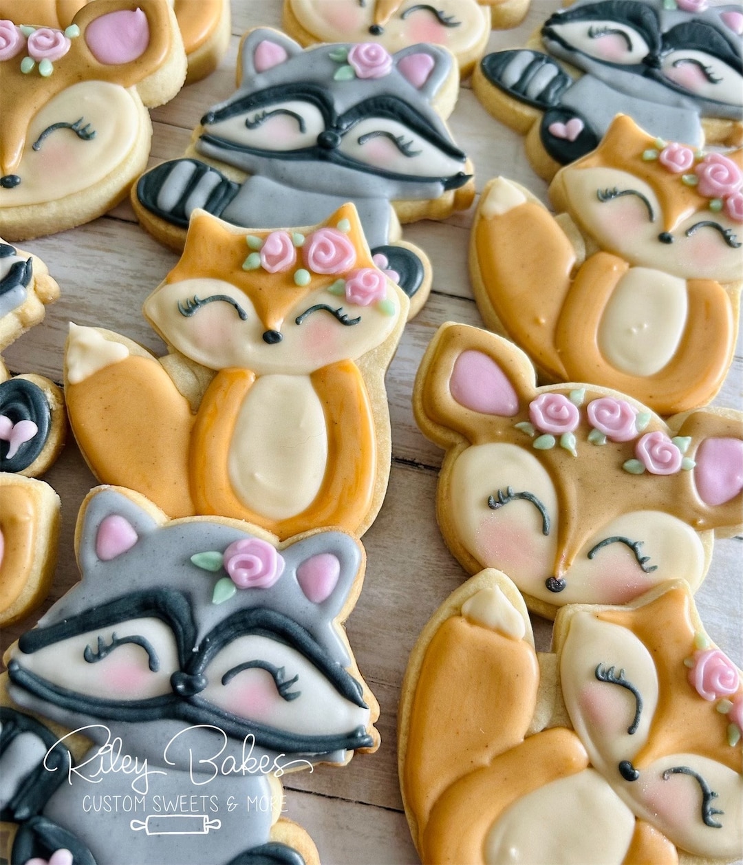 Woodland Baby Shower Cookies: Fox, Deer, Raccoon - 1 Dozen - Etsy
