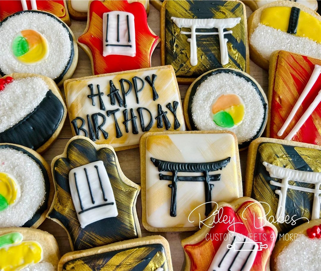 Hibachi Theme Cookies, Japanese Inspired Birthday, Sushi Cookies - Etsy