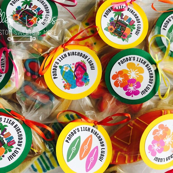 Luau Favor Tags - Etsy