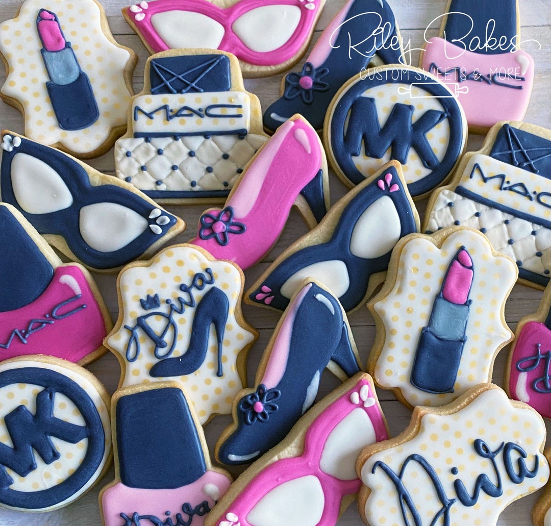 Diva Birthday Cookies: Assorted Makeup Theme Favors - Etsy