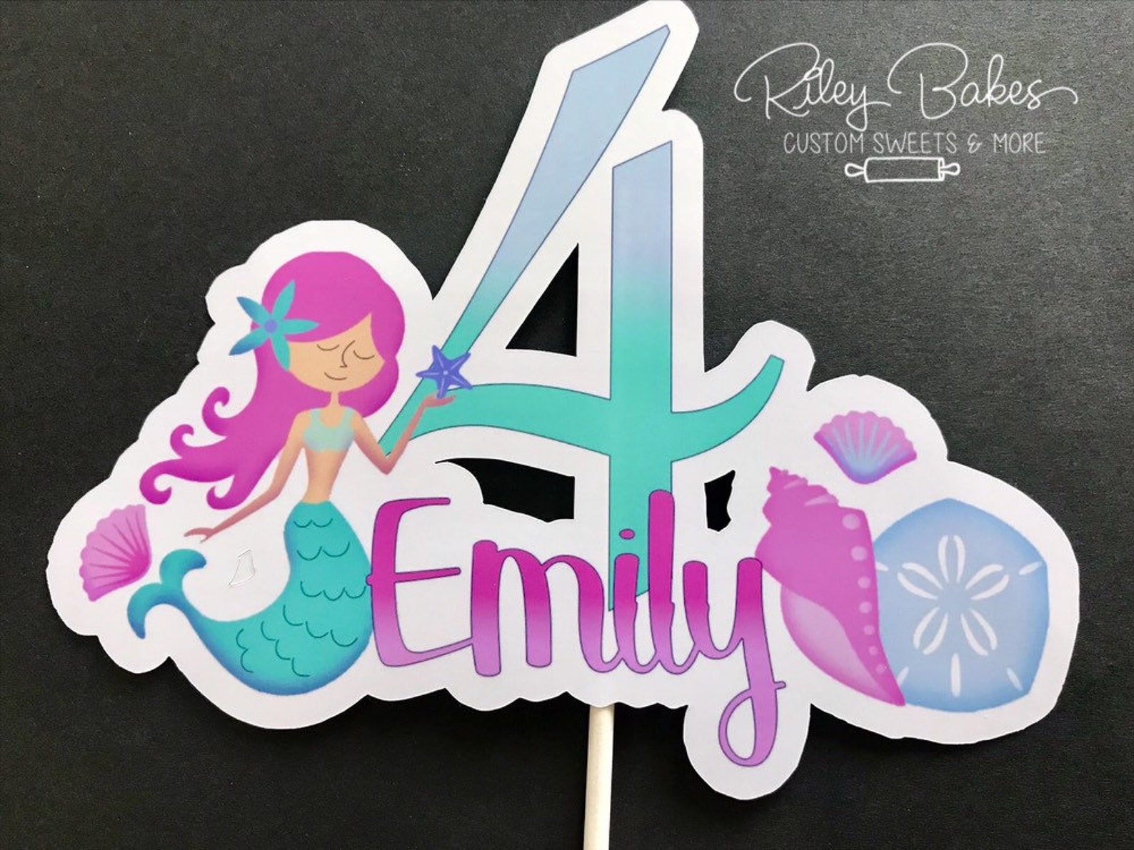 Mermaid Cake Topper Mermaid Theme Birthday - Etsy