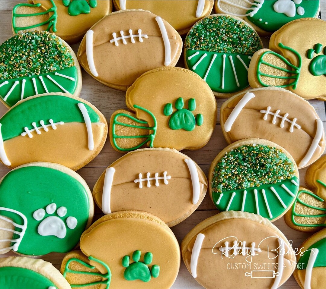 Football Theme Cookies: Tailgate Party Favors, Decorated Sugar Cookies ...