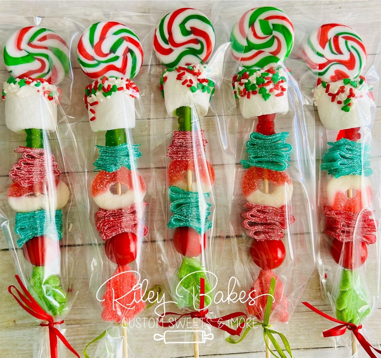 Holiday Candy Kabobs Christmas Party Favors, Candy Skewer Favors ...