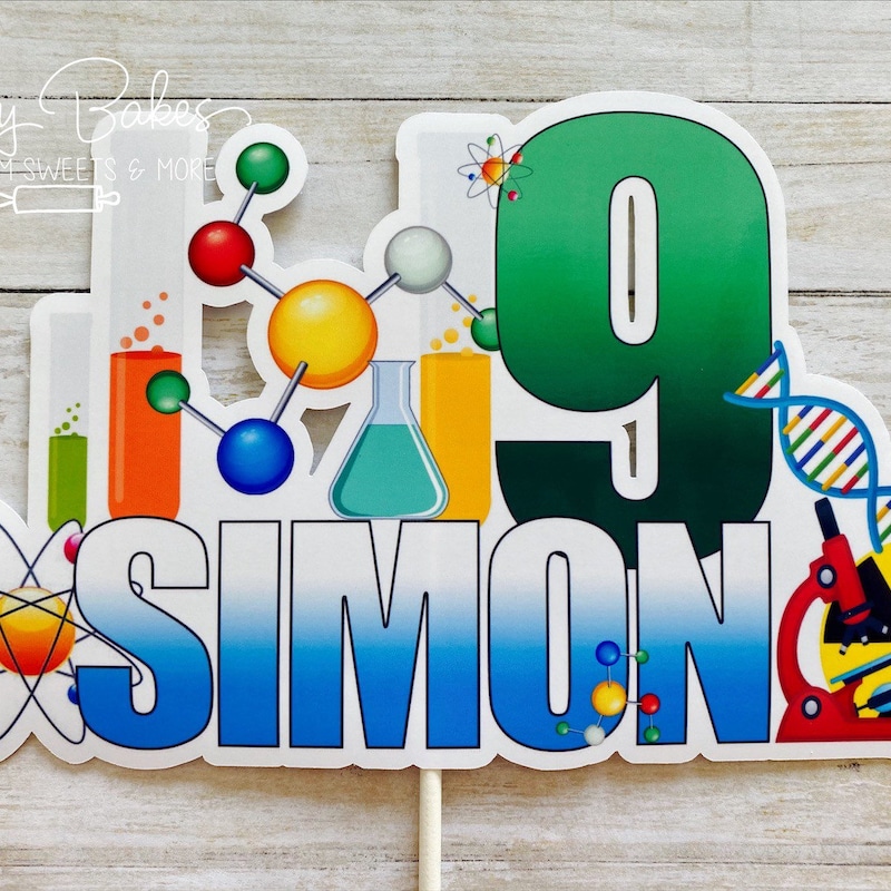 Science Cake Topper - Etsy
