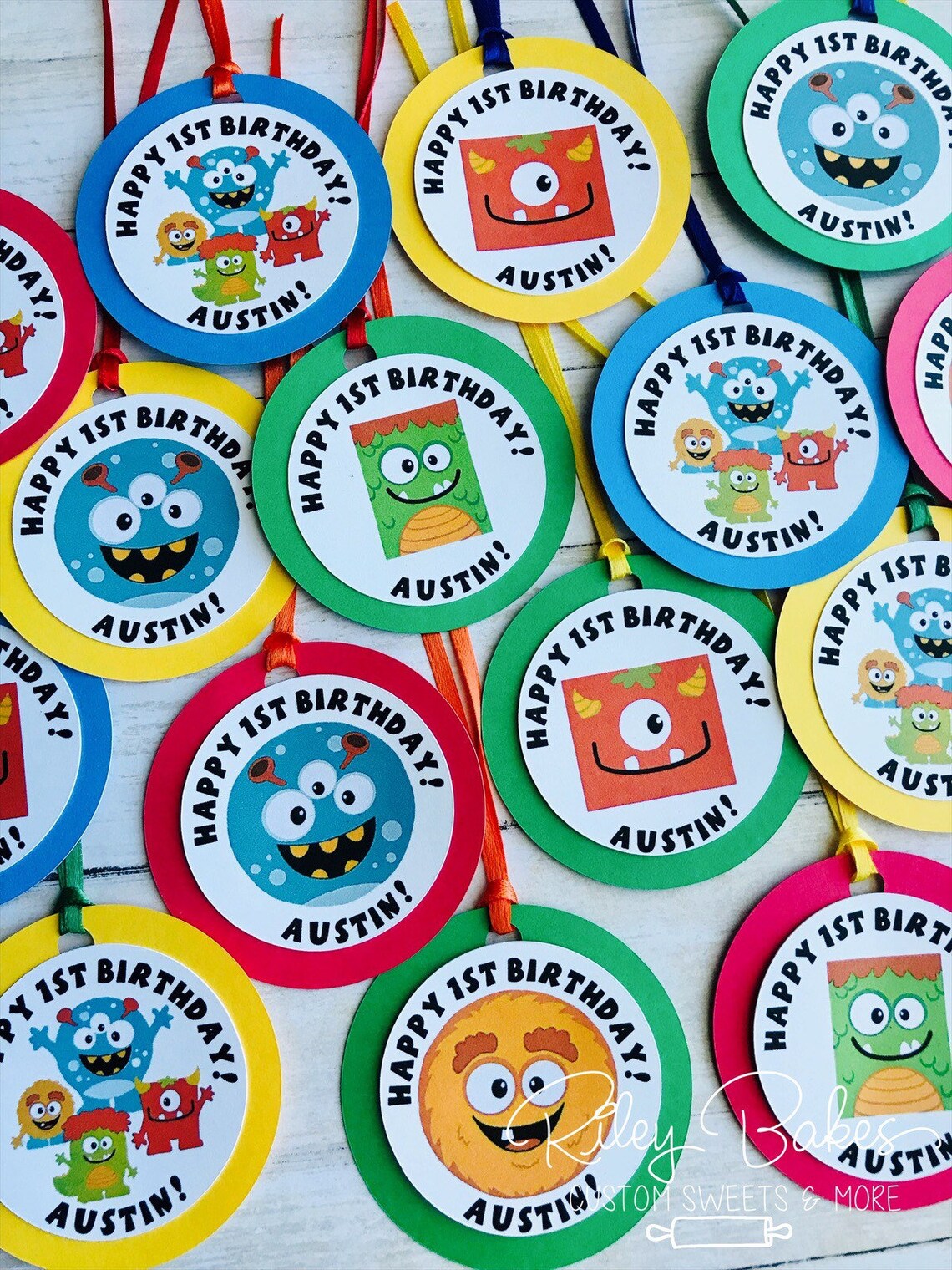 Mini Monster Party Favor Tags Monster Party Decorations | Etsy