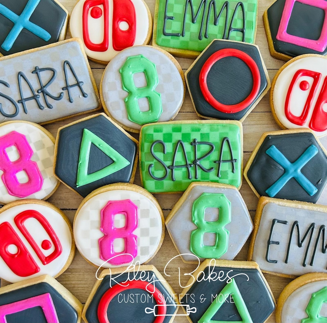 Gamer Theme Cookies: Personalized Birthday Party Favors - Etsy