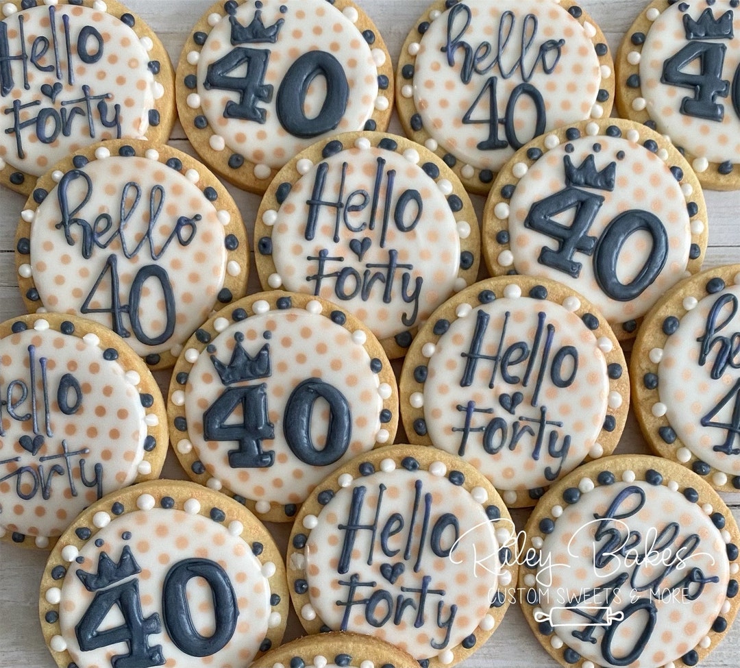 Hello Forty Birthday, Milestone Cookies, 40th Birthday - Etsy