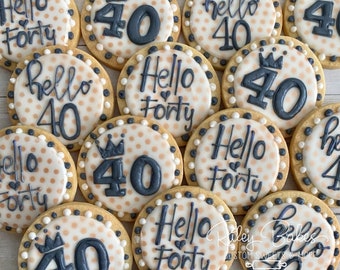 40th Birthday Cookies - Etsy