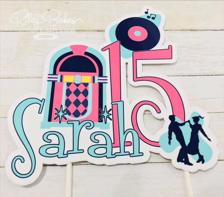 Sock Hop Cake Topper, 50s Diner Theme, Fifties Party Theme - Etsy
