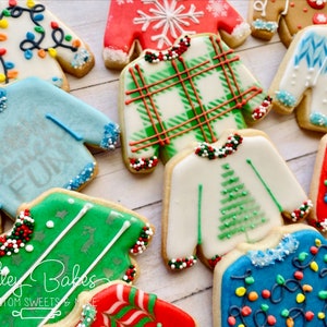 Christmas Cookies, Christmas Party, Ugly Sweater Cookies, Sweater ...