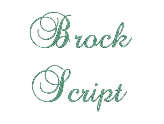 Large Brock Script Font Embroidery Font Machine Embroidery | Etsy