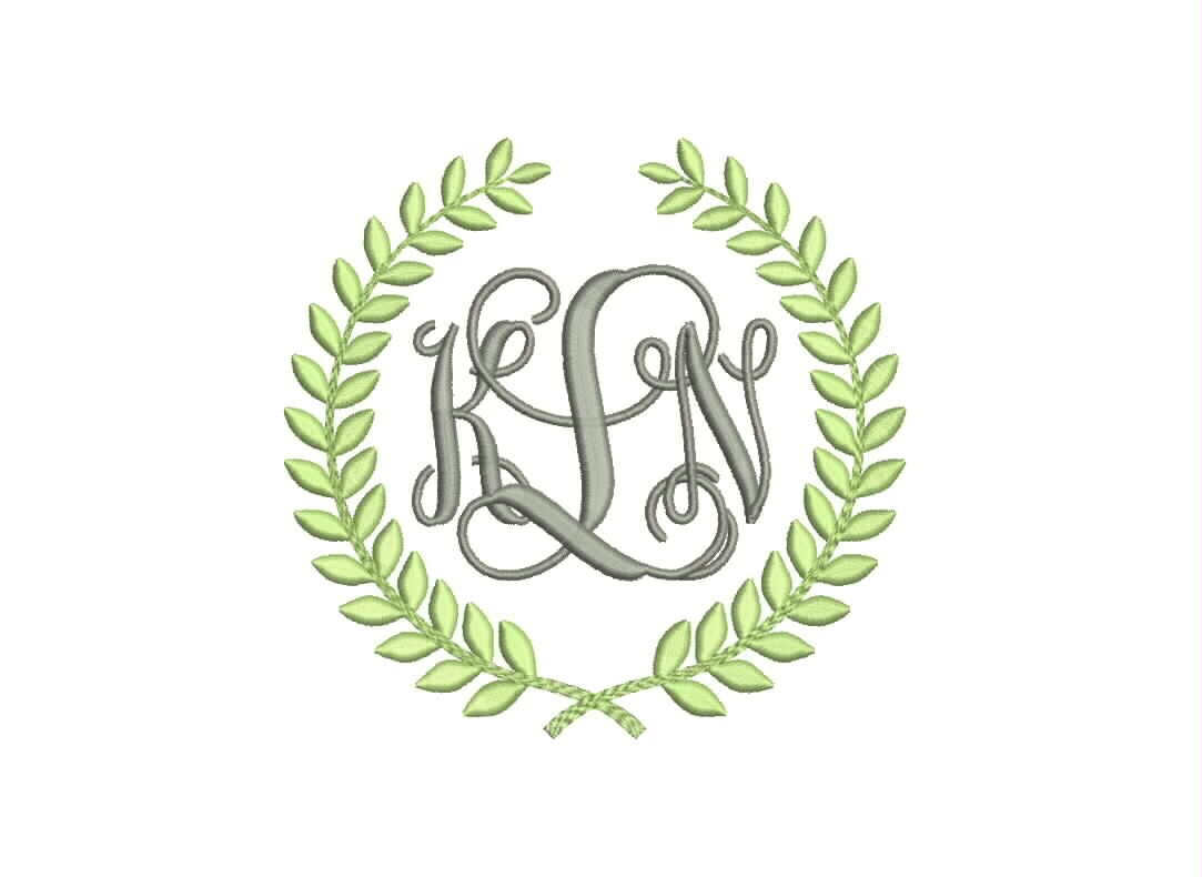 SALE Leaf Monogram Frame Design Monogram Border Style 1 | Etsy