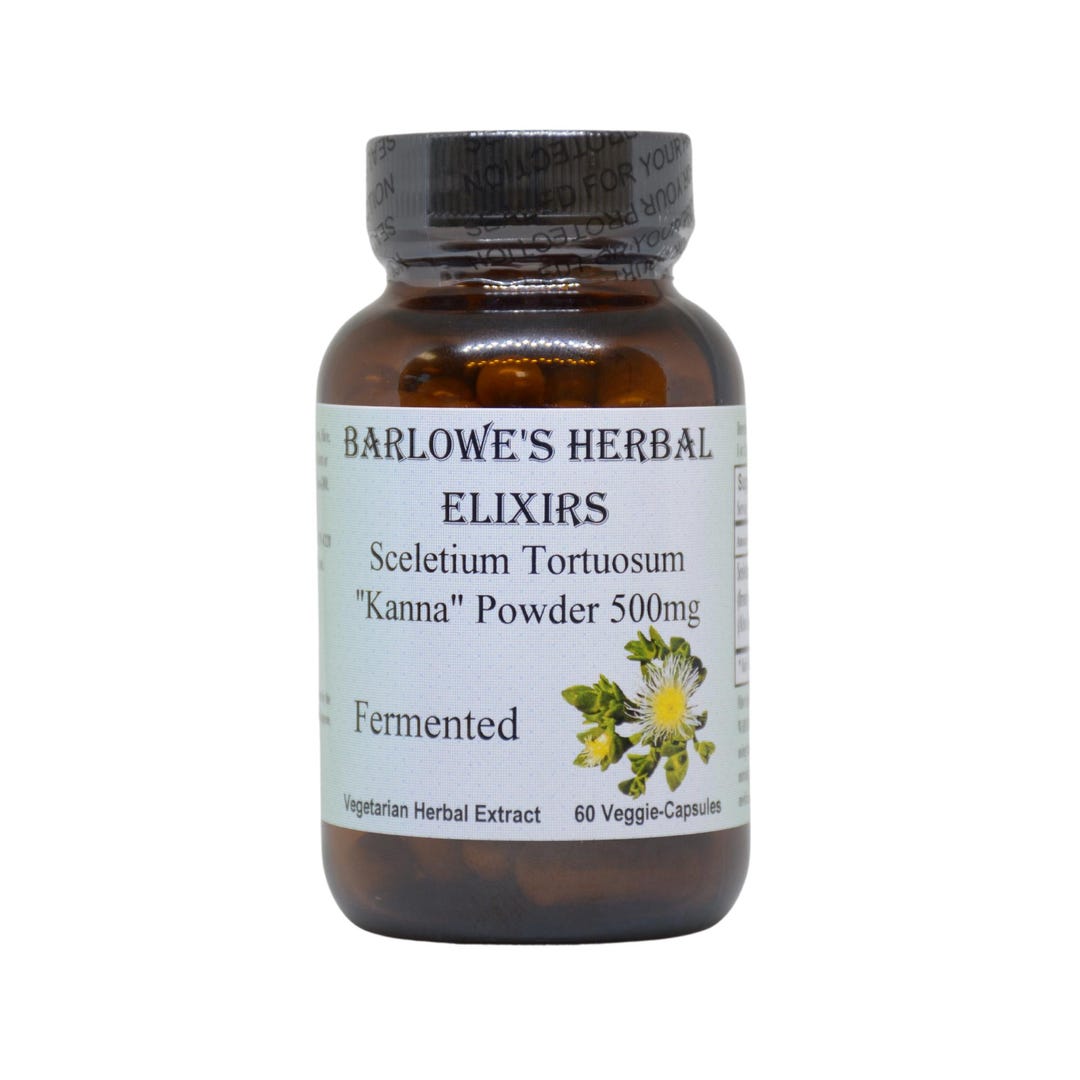 SCELETIUM TORTUOSUM, Fermented Kanna Powder, 60 Vegi-caps, Stearate ...